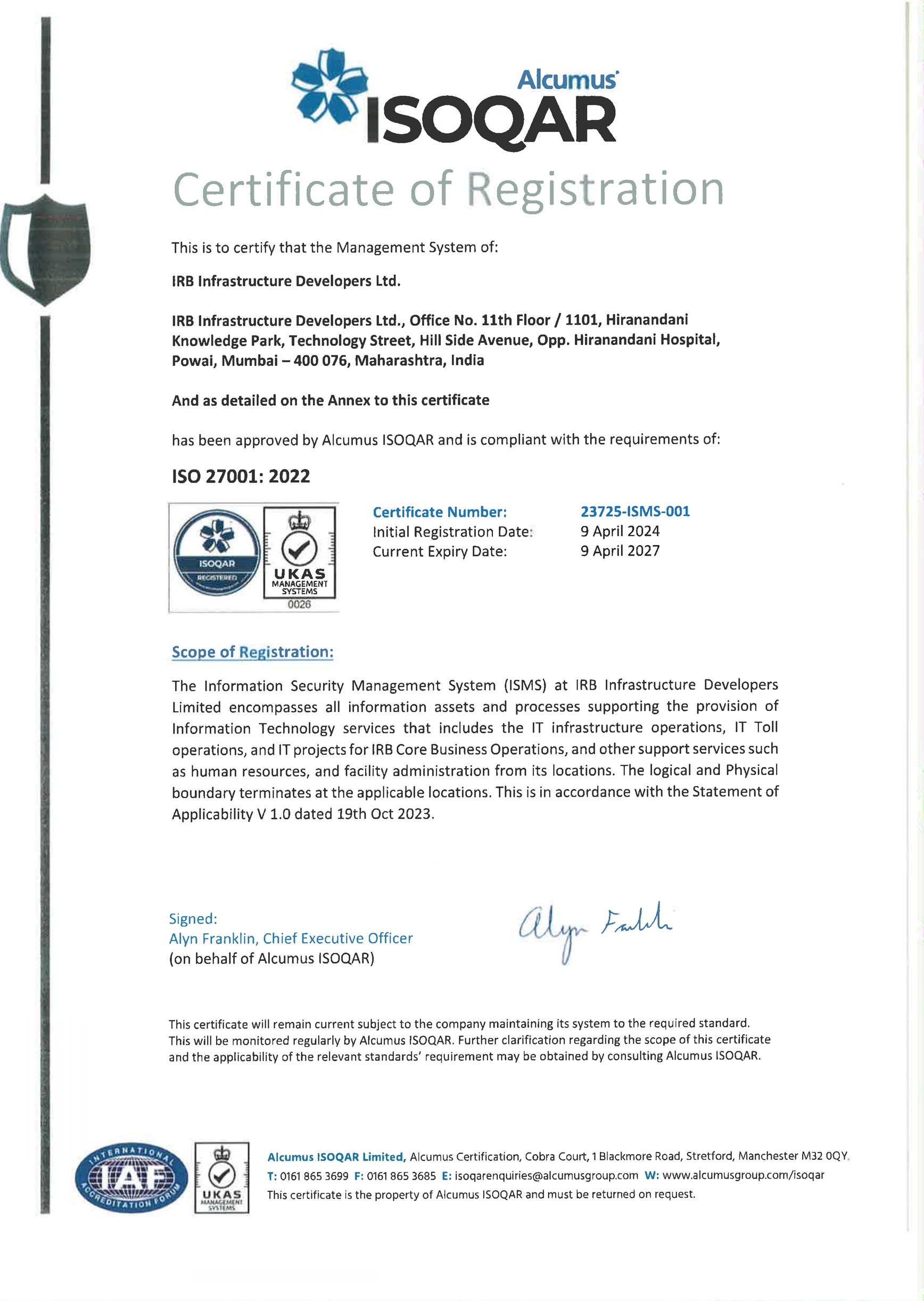 Welcome to IRB Infrastructure Developers